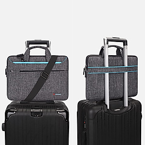 DOMISO 15.6 inch Laptop Sleeve Shoulder Bag Water-Resistant Protective Messenger Bag Business Briefcase Handbag for 15.6" Notebook/Yoga 720 IdeaPad 310 320 ThinkPad T570/HP Envy 15, Blue