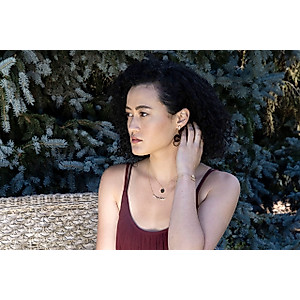 Kevia Set of 5 Stud Earrings in Gold with Green Gemstone, CZ & Leaf & Knot Accents