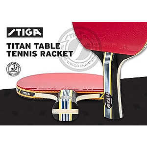 STIGA Titan Performance Ping Pong Paddle - 5-ply Ultra-Light Blade - 2mm Premium Sponge - Flared Handle for Premium Grip - Performance Table Tennis Racket for Advanced Play