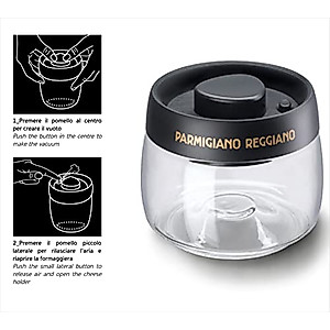 Frantoio Pottery Cheese Container - Italian Cheese Holder with Vacuum System - Italian Kitchen Essentials