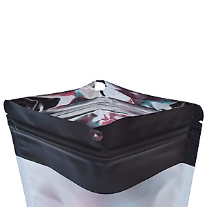 QQ Studio Pack of 100 Large Window Stand Strong™ Packaging Bags With Zipper Seal for Food and Snack Organization (Matte Black, 4.3 inches x 6.7 inches)