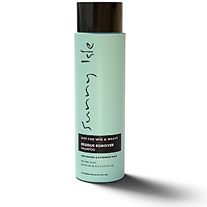 Sunny Isle Just for Wig, Weave, Braid, & Extensions Residue Remover Shampoo 12oz | For Synthetic & Natural Hair | Aloe Vera, Tea Tree, Borago Seed & Jamaican Black Castor Oils | Sulfate Free