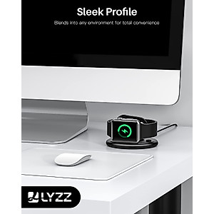 LLYZZ Upgraded for Apple Watch Charger, Portable Magnetic iWatch Charger with Charging Cable,Foldable Fast Watch Charger Stand for Apple Watch Series 9/8/7/6/5/4,SE,Ultra 2[Nightstand Mode]-Black