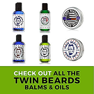 Twin Beards Sandalwood Beard Oil for Men | Beard Conditioner for Men | Essential Beard Care | Beard Softener for Men during Beard Growth | Beard Moisturizer | Mens Beard Oil Sandalwood | 8 oz