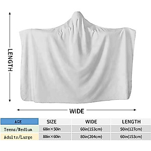 BURNAR Viking 3D Printed Hooded Blanket Warm Soft Viking Raven Celtic Runes Unisex Winter Wearable Hooded Blanket Double Thick Plush Fleece Blanket Cape (Color : Blanket, Size : 50x60in/130x150cm)