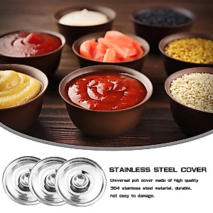 LNQ LUNIQI Stainless Steel Universal Lid ，4.7Inch Mini Pan Lid Bowl Covers Cookware Lid Replacement Accessories for Skillets Frying Pans （12cm）