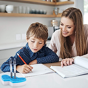 GORGECRAFT Sew Desktop Organizers Silicone Makeup Brush Holder Multipurpose Painting Pen Stand Holder Cosmetic Storage Box for Stash and Store (Blue)