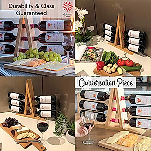 Wine Racks Countertop - 6 Bottle, Bamboo, Wine Bottle Holder for Small Spaces, Kitchen, Bar, Cabinet | Small Free Standing Wine Rack. Minimal Assembly Required