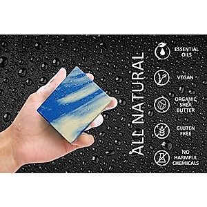 NATURAL AMERICAN SOLDIER Men’s Bar Soap – 100% All Natural, Masculine Scents, Essential Oils, Organic Shea Butter, No Harmful Chemicals – (6pk) Natural Soap Bars for Men - Made in USA - Man Soap, 5 oz