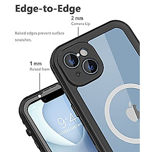 Dewfoam Design for iPhone 14 Waterproof Case, Shockproof Dustproof Phone Case for iPhone 14 with Screen Protector, Full Body Protective Cover for iPhone 14 6.1'' (Black)
