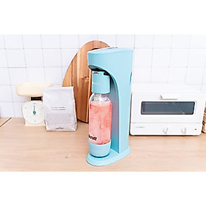 DrinkMate OmniFizz Sparkling Water and Soda Maker, Carbonates Any Drink, with 3 oz CO2 Test Cylinder (Arctic Blue)