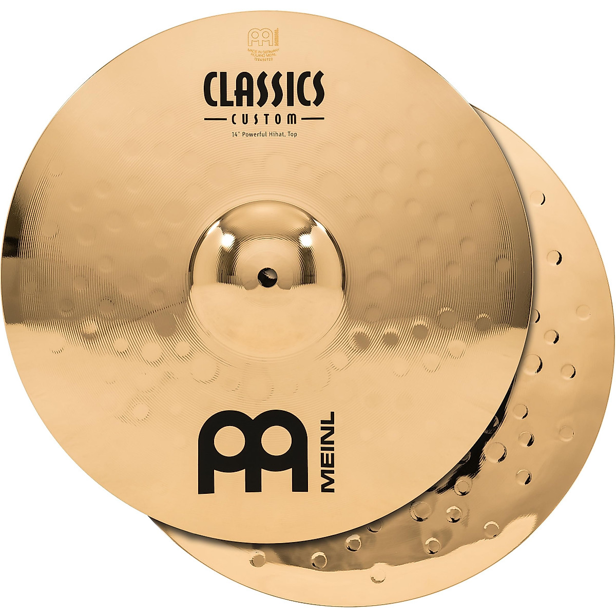 Meinl 14" Powerful Hihat (Hi Hat) Cymbal Pair - Classics Custom Brilliant - Made in Germany, 2-YEAR WARRANTY (CC14PH-B)
