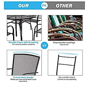 AECOJOY 5 Piece Outdoor Table and Chair, Patio Outdoor Dining Set with 1.73" Umbrella Hole, Patio Table and Chair Set of 4 for Garden,Bistro,Deck