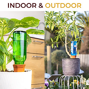 10-Pack Natural Self Watering Spikes - Terracotta - Automatic Plant Waterer for Indoor & Outdoor