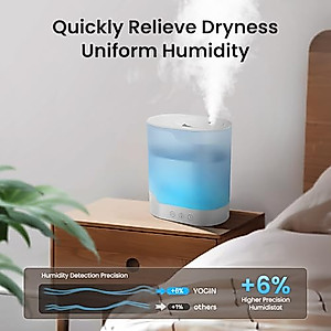 YOGIN humidifiers for Bedroom, 3L Ultrasonic Cool Mist Humidifiers for Home Baby NTop Fill Smart Air Humidifier Runs for up to 40 Hours