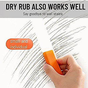 SXRC Stainless Steel Decontamination Artifact Eraser,Easy Limescale Eraser Orange,Reusable Rust Eraser,Cleaning Eraser Bathroom Glass Rust Remover Rubber,for Steel Stainless Surface Kitchen Home