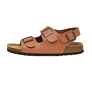 CUSHIONAIRE Men's Leland Cork footbed Sandal with +Comfort, Tan Nappa 11