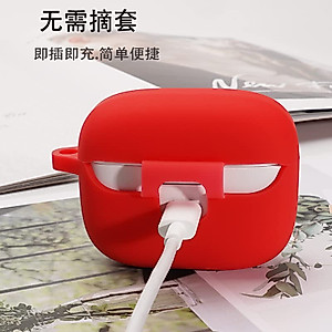 2 Pack Soft Silicone Protective Case Cover Compatible with JBL Tune 130NC TWS True Wireless Headphones, Protective Skin Sleeve with Key Chain (Light Blue+Light Green)