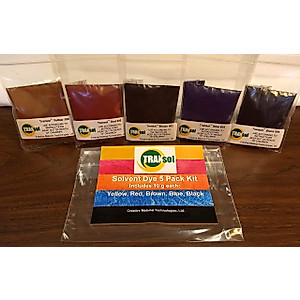 Wood Dye – Powdered Solvent 5 Color Kit – Wood Stain Kit (50 Grams)