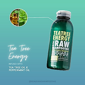 Real Raw Tea Tree Shampoo & Conditioner set - Cleanse, Hydrate + Invigorate - No Water 100% Pure Aloe Juice & Coconut Water - Sulfate & Paraben Free