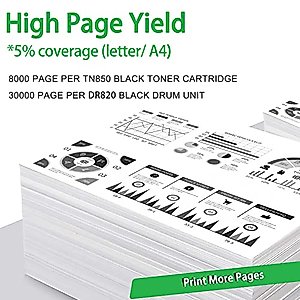 greencycle 3 Pack TN850 Toner & DR820 Drum Unit Set Compatible for Brother DCP-L5500DN L5600DN L5650DN HL-L6200DW L6200DWT L5200DWT L5200DW L5100DN L5000D MFC-L5850DW L5900DW Printer(2 Toner, 1 Drum)