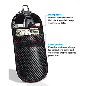 Faraday Bag for Key Fob - 2 Pack Faraday Cage Protector - Car RFID Signal Blocking - Anti-Hacking Case Blocker,Anti-Theft Pouch