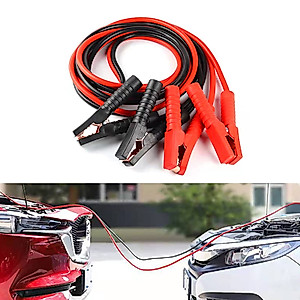 Dewkou 1 PC Jumper Cables for Car Battery 13.1 Feet Jumper Cables, Heavy Duty Automotive Booster Cables for Jump Starting Dead or Weak Batteries with Professional Clamps and Carrying Bag (Black)