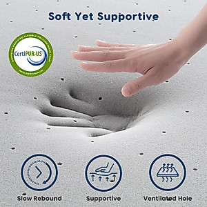 3 Inch Mattress Topper Queen,Gel Memory Foam Mattress Topper Bed Topper for Soft & Cooling Sleep and Pressure Relieve, for Side Sleeper, CertiPUR-US Certified，Bed Ventilated Design with Bed Topper
