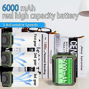 EaseHive 10000mAh Upgraded Waist Fan - Stepless Adjustable Speed, Rechargeable Neck Fan with over 24 hours Working time, 12000RPM Airflow, Cooling Fan with Lanyard, for Outdoor Scenario, Green