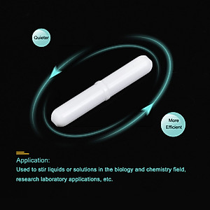 MECCANIXITY Magnetic Stirrer Mixer Stir Bar Rod 50mm(1.97") with Ring Shape PTFE Coating Magnet White for Laboratory Pack of 2
