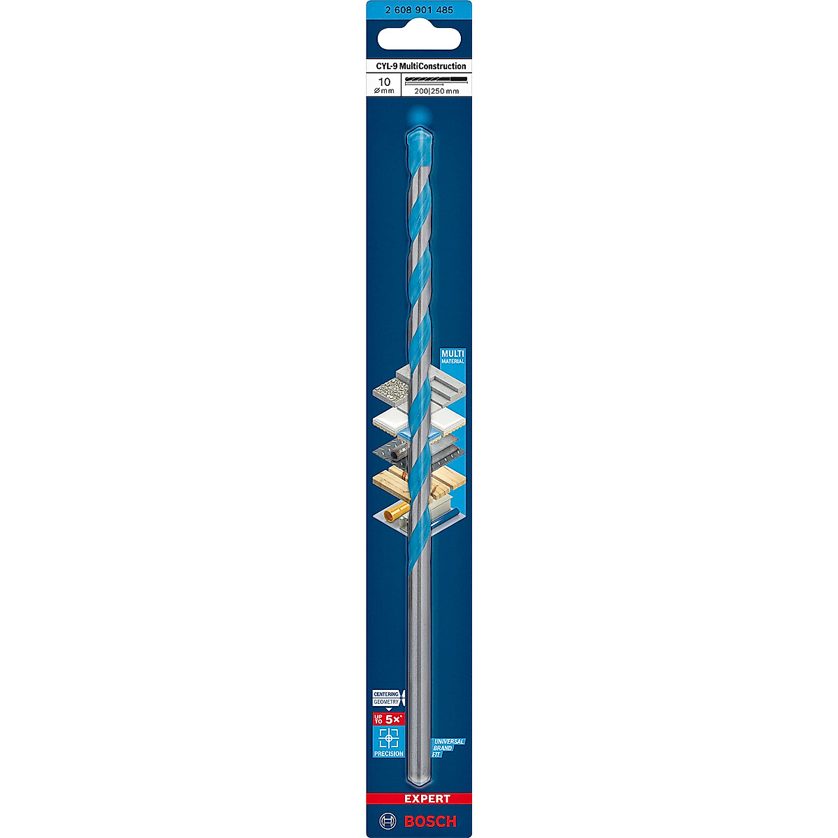 Bosch Professional 1x Expert CYL-9 MultiConstruction Drill Bit (for Concrete, Ø 10,00x250 mm, Accessories Rotary Impact Drill)