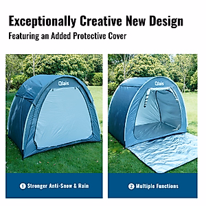 Outdoor Bike Storage Shed Tent, PU4000 3 layer Sliver Coated Bike Cover with Protective Cover and Water Strap, Portable Bicycle Shelter (Extra Large)