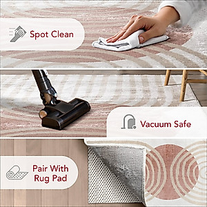 nuLOOM Shandra Abstract 3x5 Accent Rug for Living Room Bedroom Dining Room Entryway Kitchen, Blush/Ivory