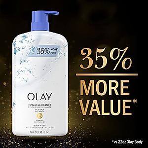 Olay Exfoliating Body Wash with Sea Salts, 30 fl oz (Pack of 4)
