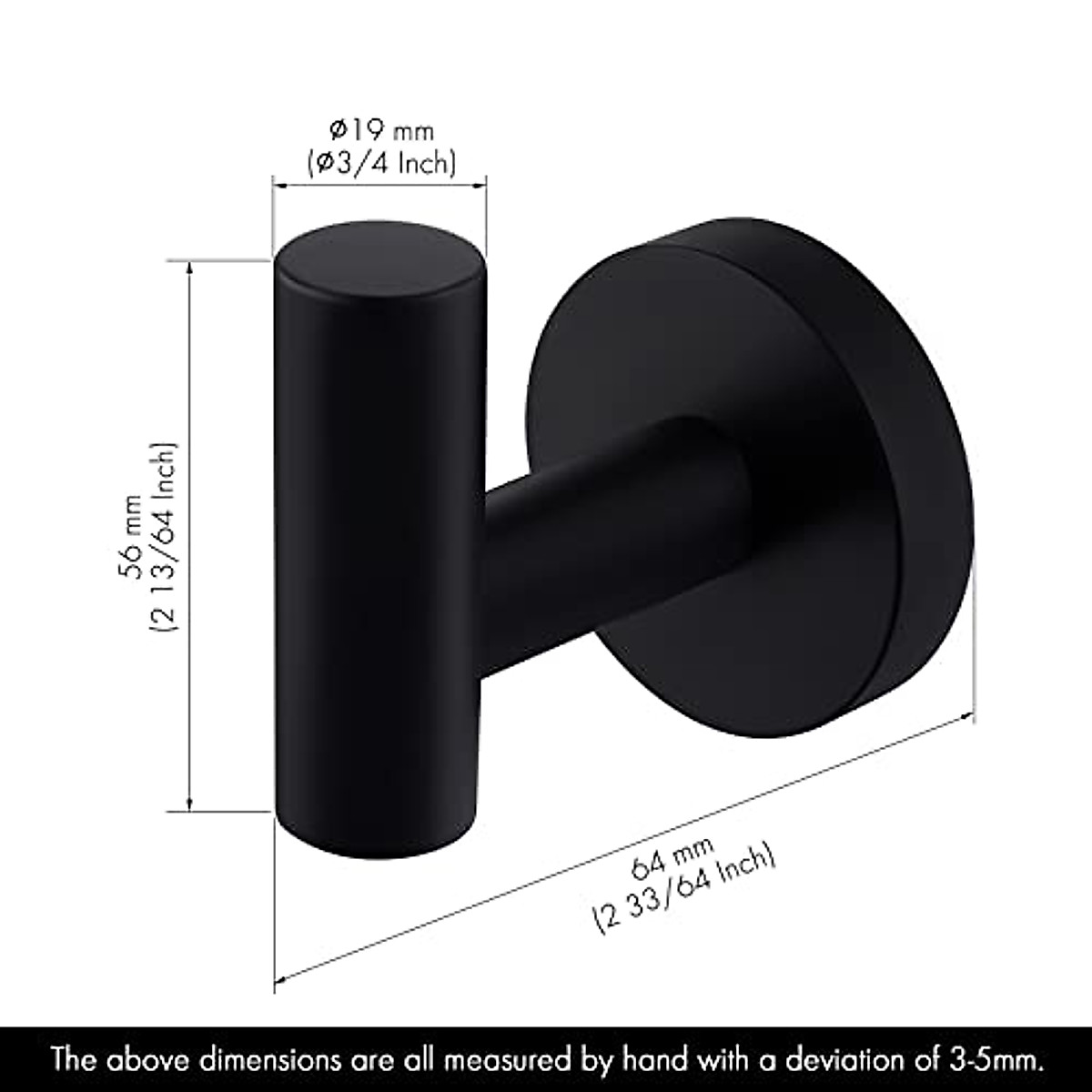 KES Bathroom Towel Hook Robe Hook Coat Hook Shower Kitchen Wall Hanging Hooks Wall Mount SUS 304 Stainless Steel Matt Black, A2164-BK