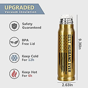 Best Husband Ever 17oz Stainless Steel Bullet Tumbler - Gifts for Him, Husband Gifts from Wife - Gifts for Husband for Anniversary, Husband Birthday Gift, Husband Christmas Gifts