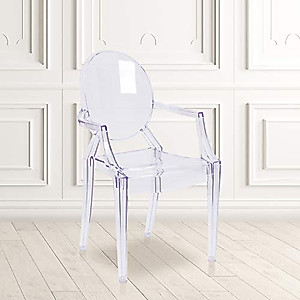 Flash Furniture Max 4 Pack Ghost Chair with Arms in Transparent Crystal