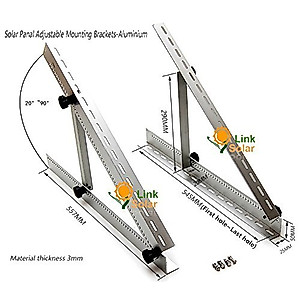 Heavy Duty Adjustable Brackets for Mounting Solar Panels on Ground Roof Wall DIY Off-grid Solar Racking System,Solar Panel Stand Foldable Tilt Legs 3mm Aluminum Rack Mount Rails with Hardware(22-inch)