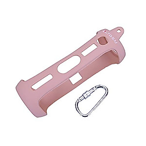 LTGEM Silicone Carrying Travel Case for JBL FLIP 5 Waterproof Portable Bluetooth Speaker with Extra Carabiner - Pink