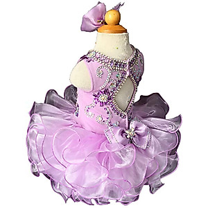 Jenniferwu G090 Infant Toddler Baby Newborn Little Girl's Pageant Party Birthday Dress Lilac Size 3-6M