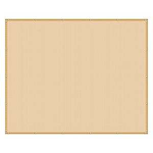 Voticky Sun Shade Cloth Shade Fabric Privacy Screen with Grommets for Patio Garden Pergola Carport Canopy Cover 8' x 8' Wheat