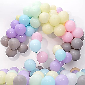 MOMOHOO Pastel Gray Balloons Garland - 100Pcs 18/12/5 Inch Pastel Grey Balloons Different Sizes, Macaron Grey Latex Balloons Arch Kit for Wedding, Matte Gray Balloons For Anniversary/Baby Shower Decor