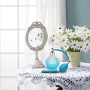 Coolrunner Crystal Art Vintage Style Refillable Perfume Atomizer Long Spray Bottle 100ml (Blue)