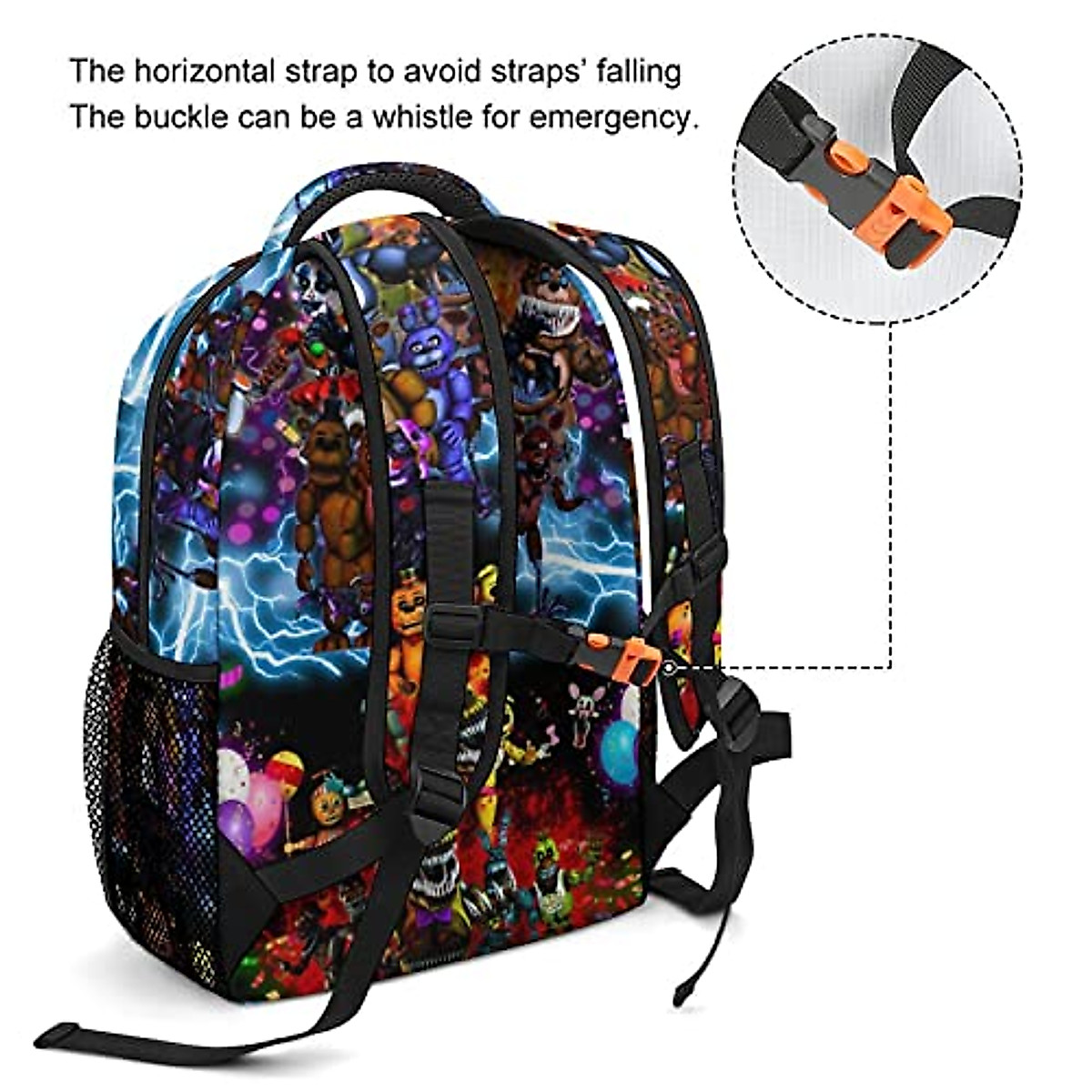 Svfulveda Travel Backpack Five Horror Nights Video at Game Freddy's Backpack Big Capacity Daypack Natural Gourmet Bag Classical Basic Outdoor Daypack