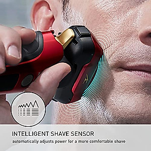 Panasonic ARC5 Electric Razor for Men with Pop-up Trimmer, Wet Dry 5-Blade Electric Shaver with Intelligent Shave Sensor and 16D Flexible Pivoting Head - ES-ALV6HR (Red)