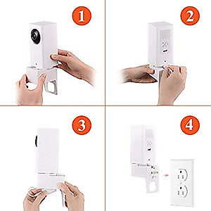 Wall Mount Compatible with Wyze Cam 1080p HD Camera, Compatible with Wyze Cam Pan, 360 Degree Swivel AC Outlet Wall Plug Mount Stand Holder Bracket (2 Pack)