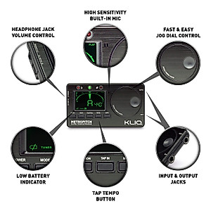 KLIQ MetroPitch - Metronome Tuner for All Instruments - with Guitar, Bass, Violin, Ukulele, and Chromatic Tuning Modes (MetroPitch, Black)