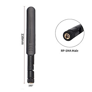 AEDIKO 5pcs Dual Band WiFi 2.4GHz 5GHz 5.8GHz 8dBi MIMO RP-SMA Male Antenna for WiFi Router Wireless Network Card USB Adapter Security IP Camera Video Surveillance Monitor
