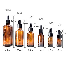 UUYYEO 4 Pcs Empty Amber Glass Bottles Graduated Dropper Bottles Essential Oil Bottles Cosmetic Vials Containers with Graduated Dropper 20ml