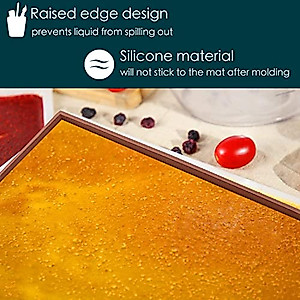 6PCS Silicone Dehydrator Mats with Edge NonStick Square Dehydrator Trays for Cosori CP267-FD,High Temperature Resistance Reusable for Meat Vegetables Fruit Food